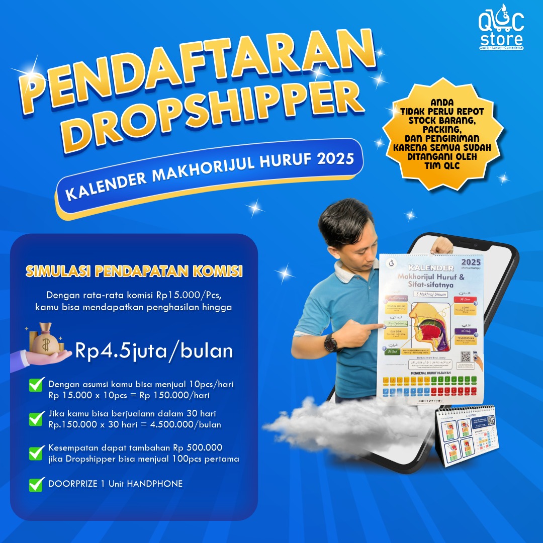 Pendaftaran Dropshipper Kalender Makharijul Huruf - Qothrunnadaa ...